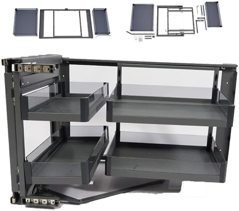 Pullout Shelf Organizer, 2 Tiers Swing Tray Blind Corner Cabinet Pull ...