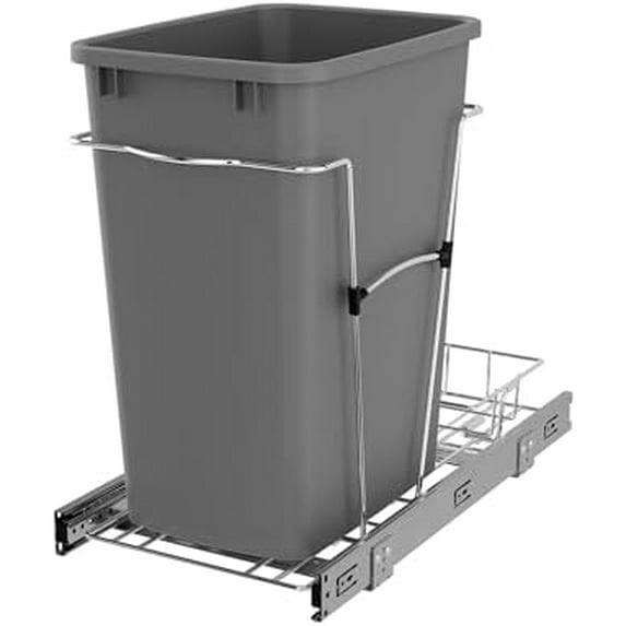 Pullout Trash Can for Kitchen Cabinets 35 Qt Garbage Waste Recycling ...