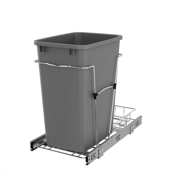 Pullout Trash Can for Kitchen Cabinets 35 Qt Garbage Waste Recycling ...