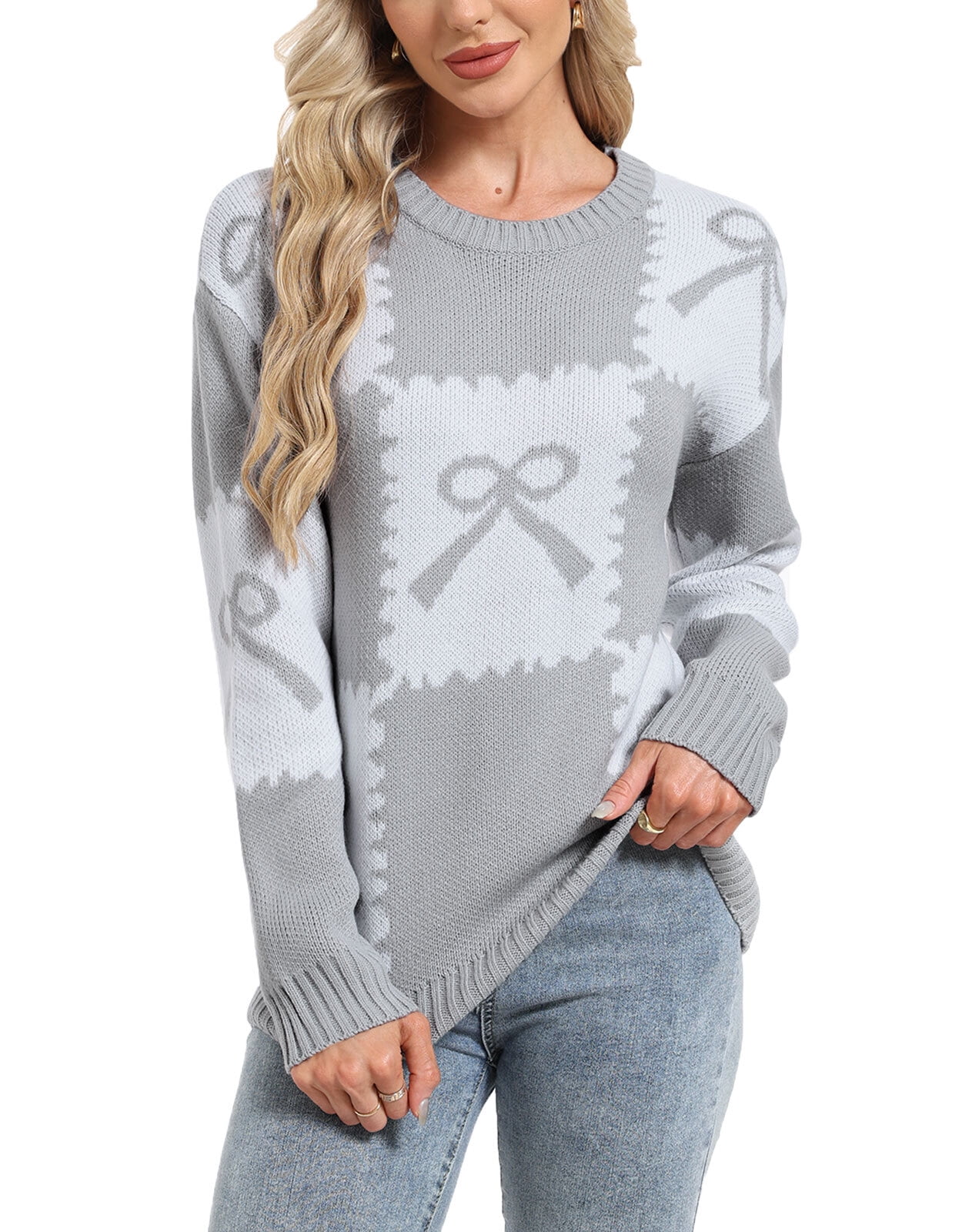 Pullover Sweater for Women Valentine's Day Sweater Crew Neck Sweater ...