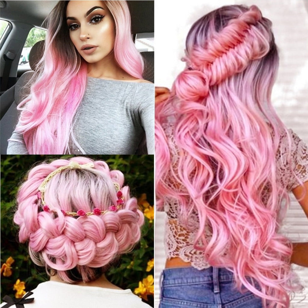 Pullover Toupee-Fashion Synthetic Long Wavy Gradient Dyeing Natural ...