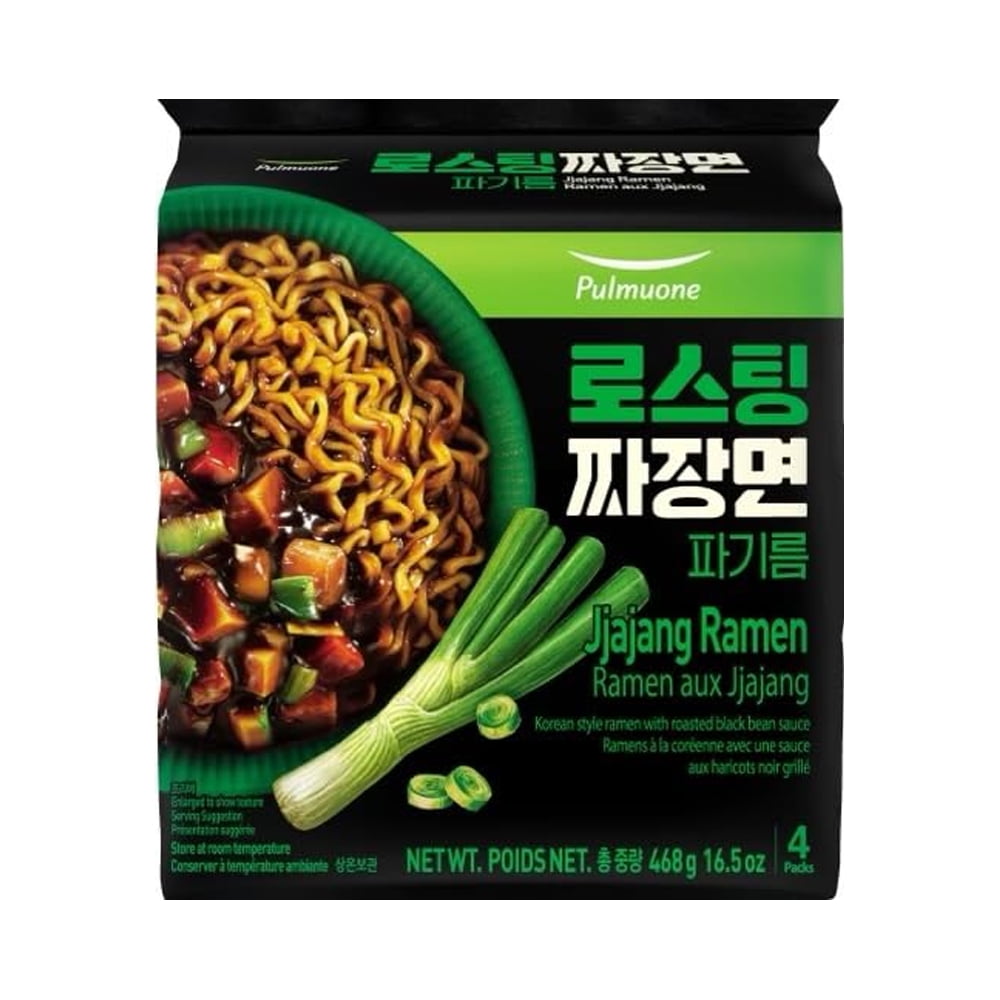 Pulmuone Korean Jjajangmyeon Noodles - 4 Pack Savory and Sweet Black ...