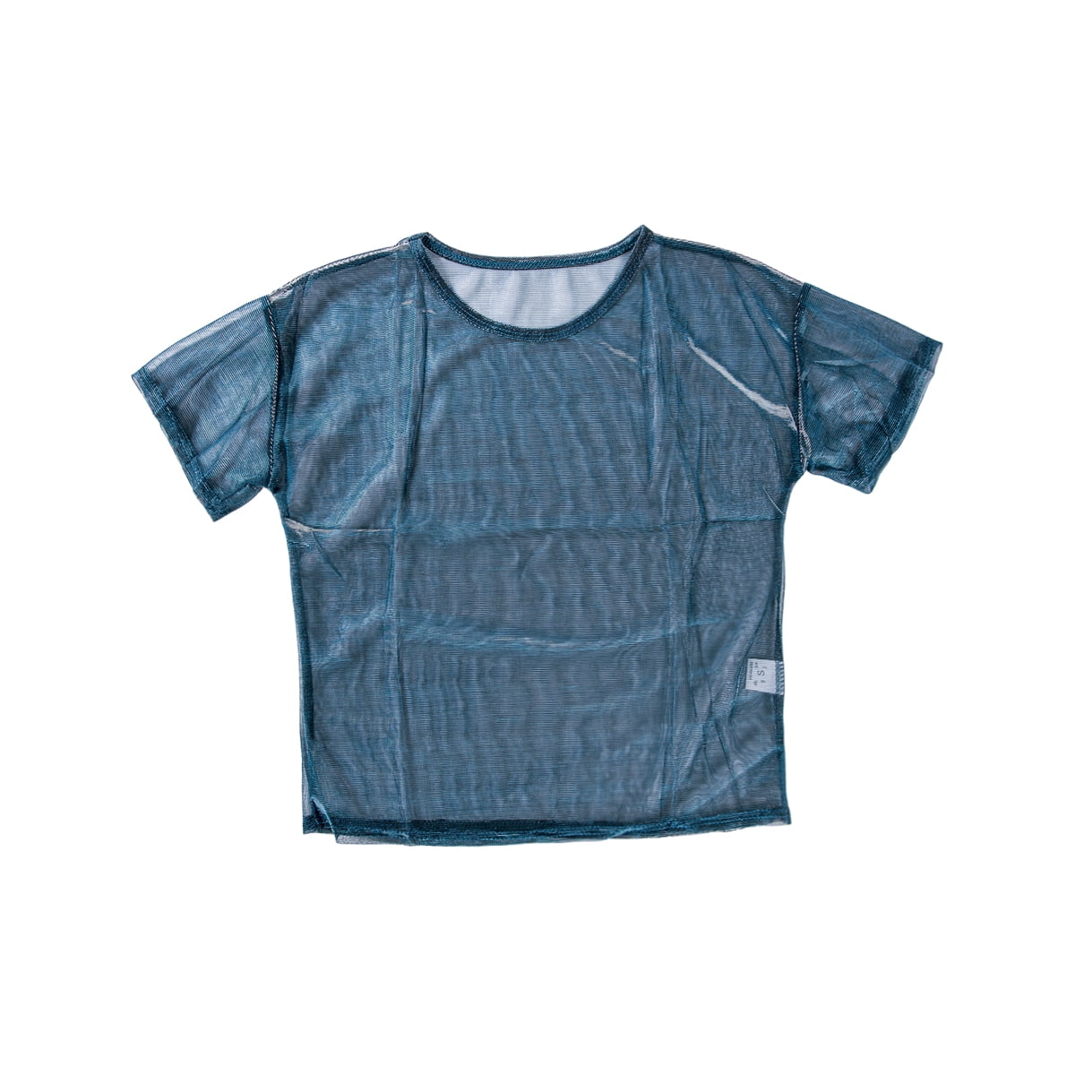 Puloru Women Sexy Mesh Sheer Short Sleeve Transparent See-through Tee ...