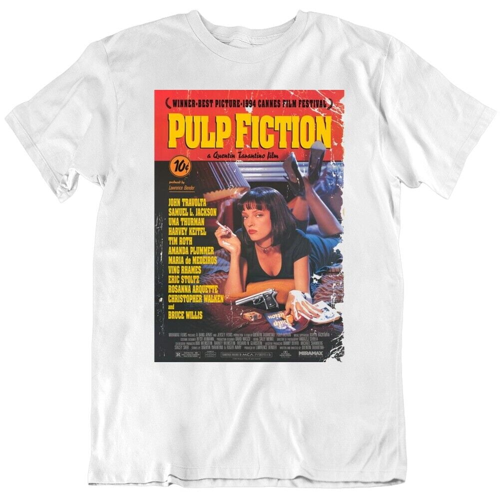 Pulp Fiction Distressed Movie Poster Fan T Shirt - Walmart.com