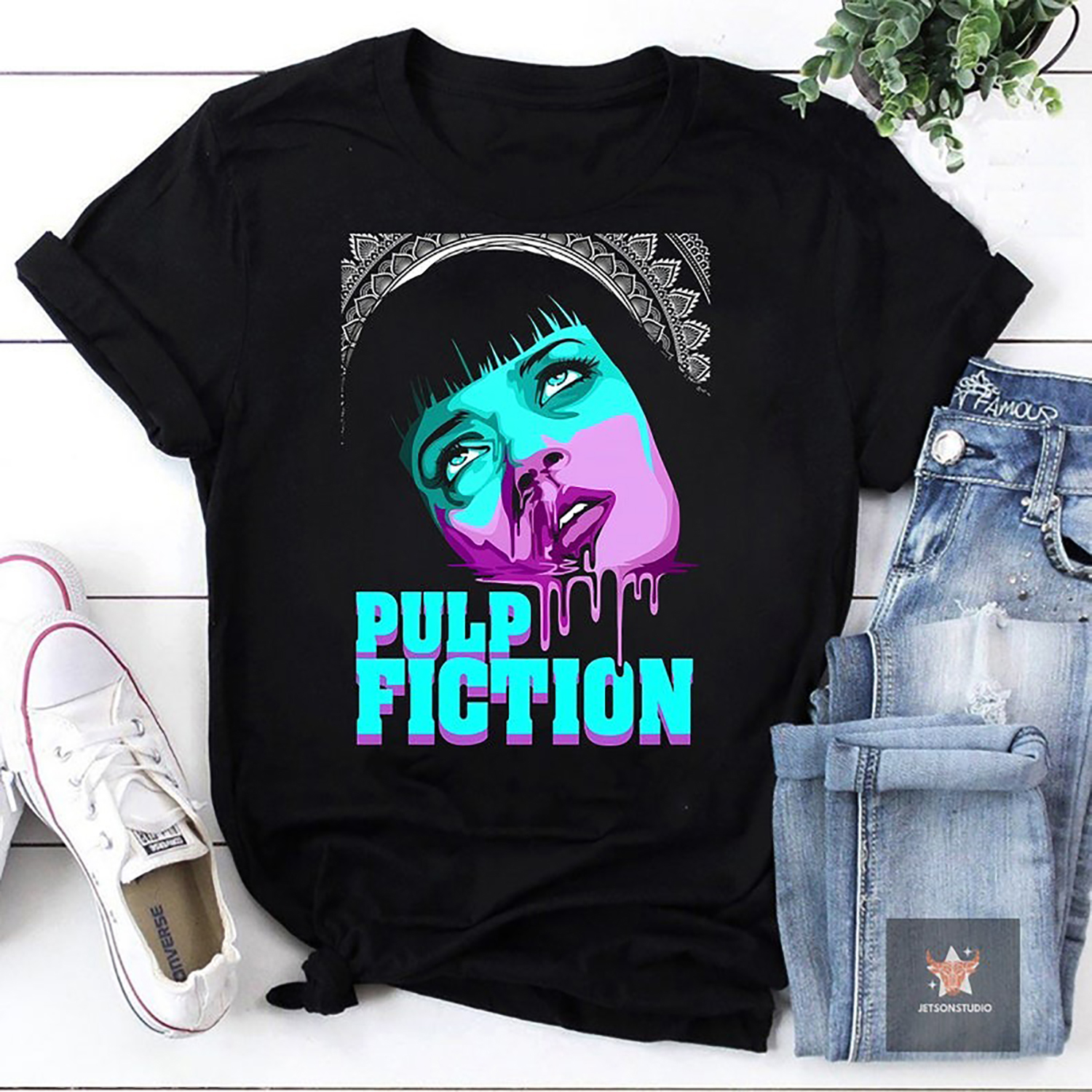 Pulp Fiction Movie Mia Wallace Unisex Unisex T-Shirt, Pulp Fiction ...