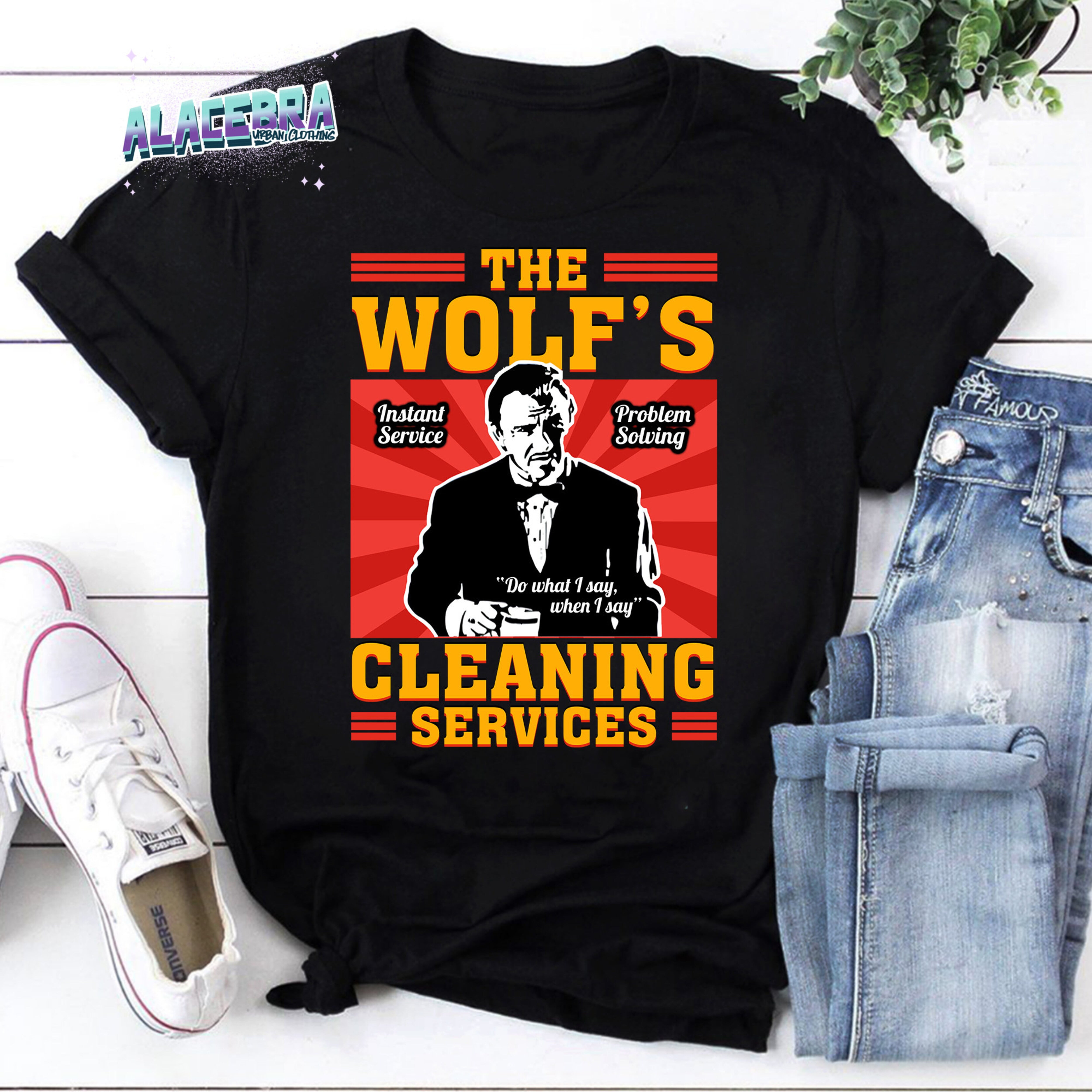 Pulp Fiction The Wolf Vintage T-Shirt, Winston 'The Wolf' Wolf Shirt ...