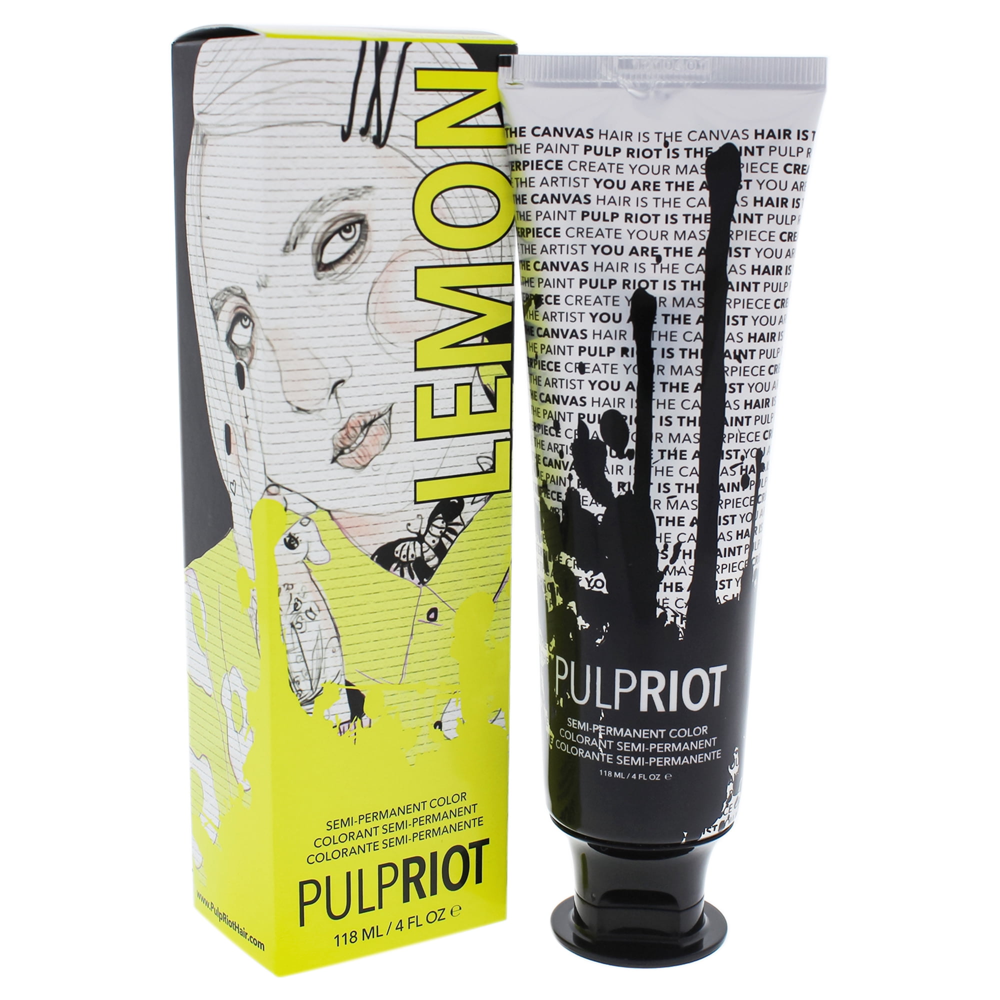 Pulp Riot Semi-Permanent Color Lemon - Yellow - 4 oz Hair Color ...