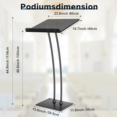 Pulpits for Churches with Iron Stable Bottom, Acrylic Podium Lectern ...