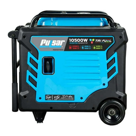 Pulsar 10,500W Tri-Fuel Portable Inverter Generator with CO Sentry ...