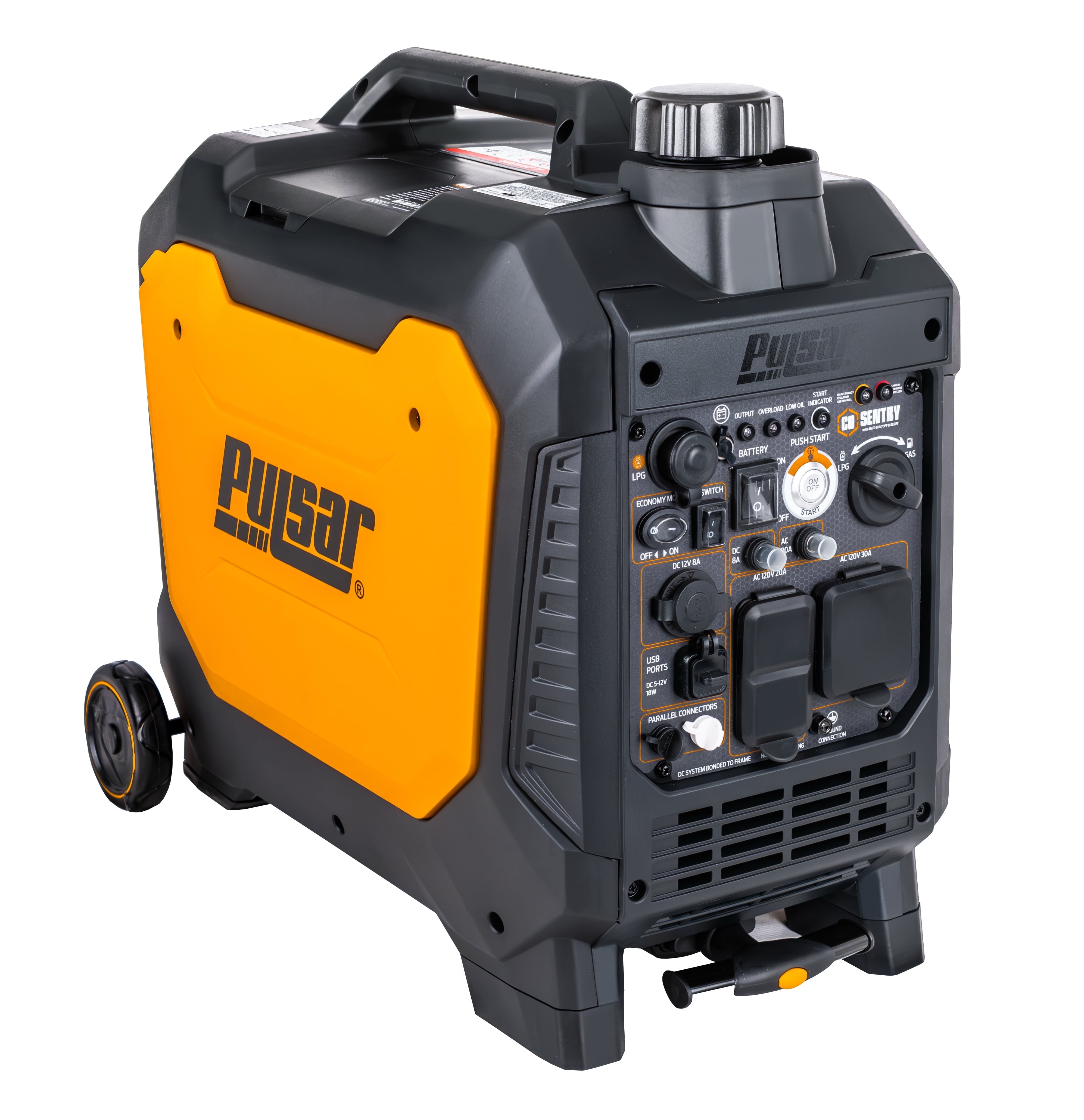 Pulsar 4000 Watt Portable Inverter Generator, Dual Fuel Gasoline ...