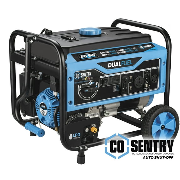 Free Shipping! Pulsar Dual Fuel Portable Generator 5250 Watts with CO ...
