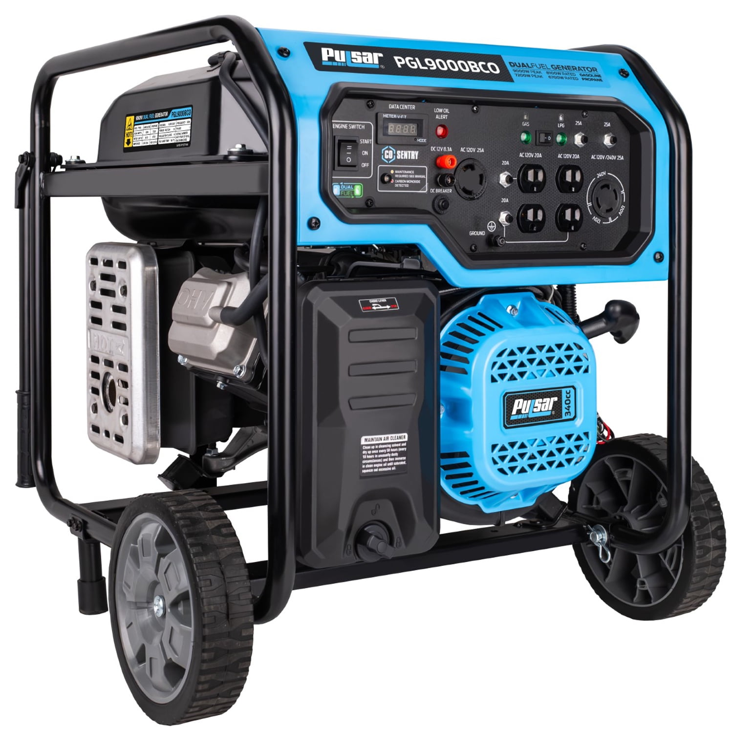 Pulsar 9,000-Watt Dual-Fuel Generator with Electric Start and CO Alert ...