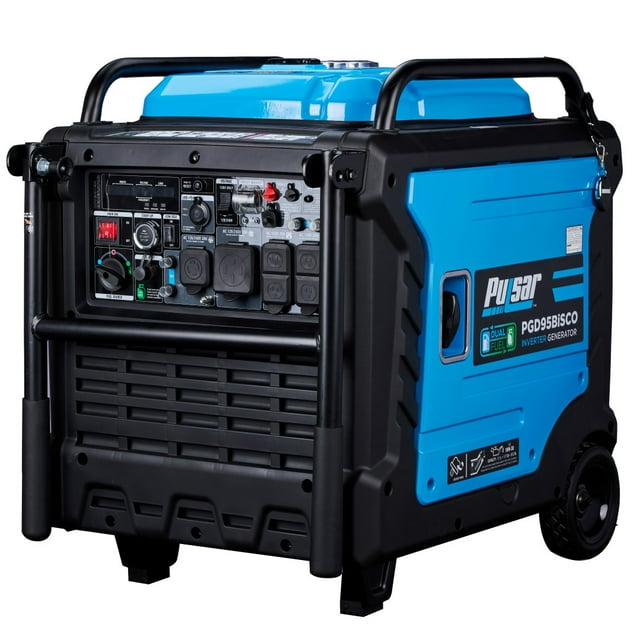 Pulsar 9,500W Quiet Dual Fuel Inverter Generator, CO Alert, Remote ...