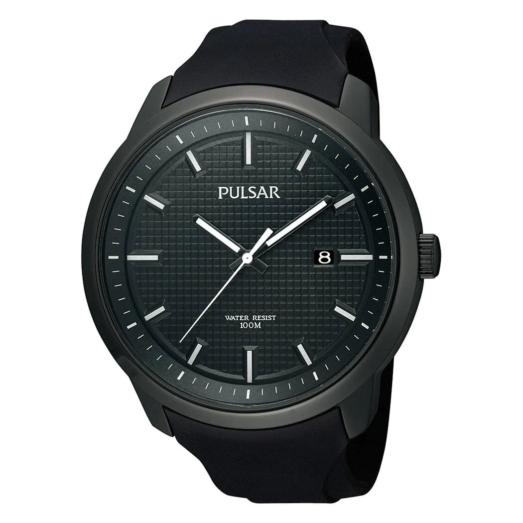 Pulsar Men's Black Finish Rubber Band Watch - Walmart.com