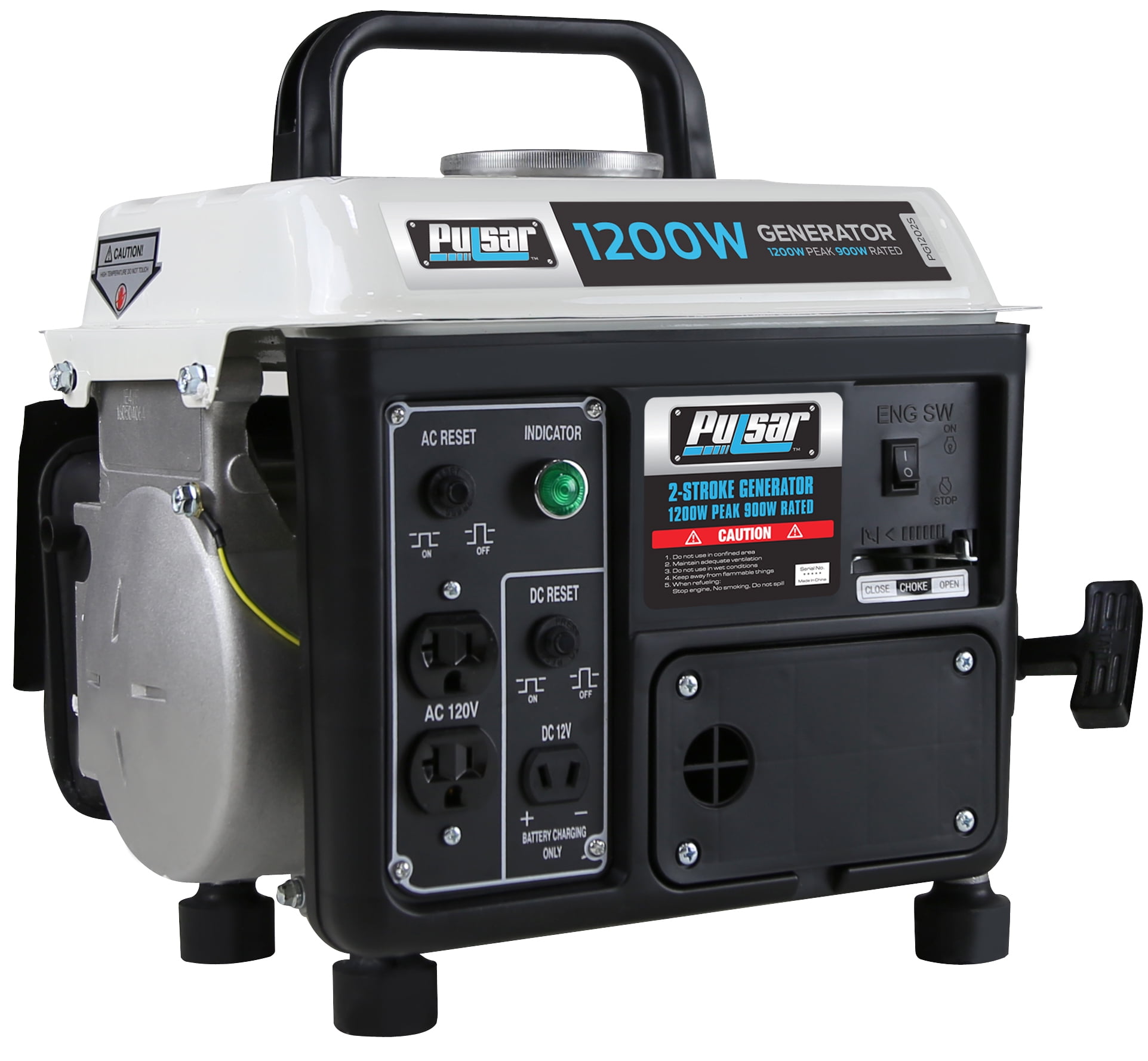 Open Box Pulsar PG1202S 1200-Watt 2 Stroke Gasoline Generator Rated 900 ...