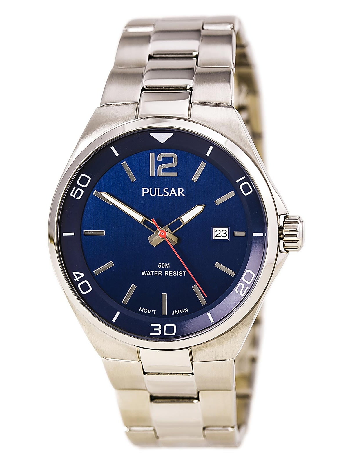 Pulsar PS9325 Men's Easy Style Blue Dial Stainless Steel Bracelet Watch ...