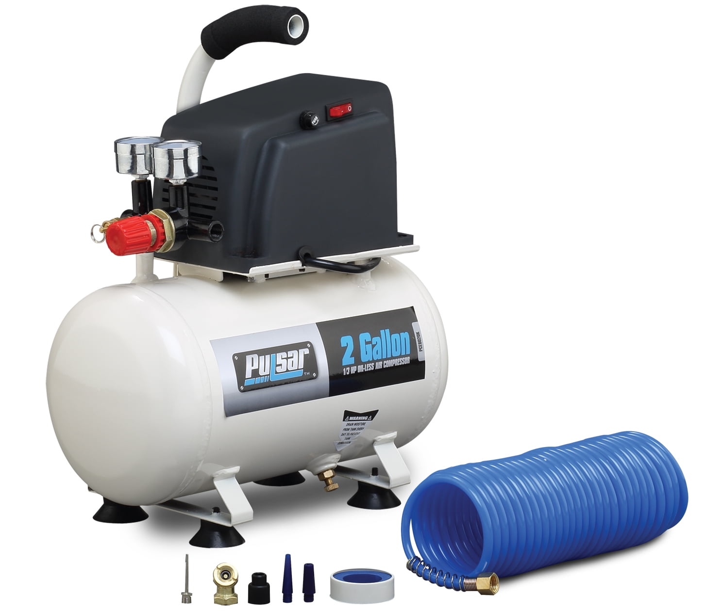 Pulsar Products PCE6021K 2 Gallon Air Compressor with Hose and Nozzle ...