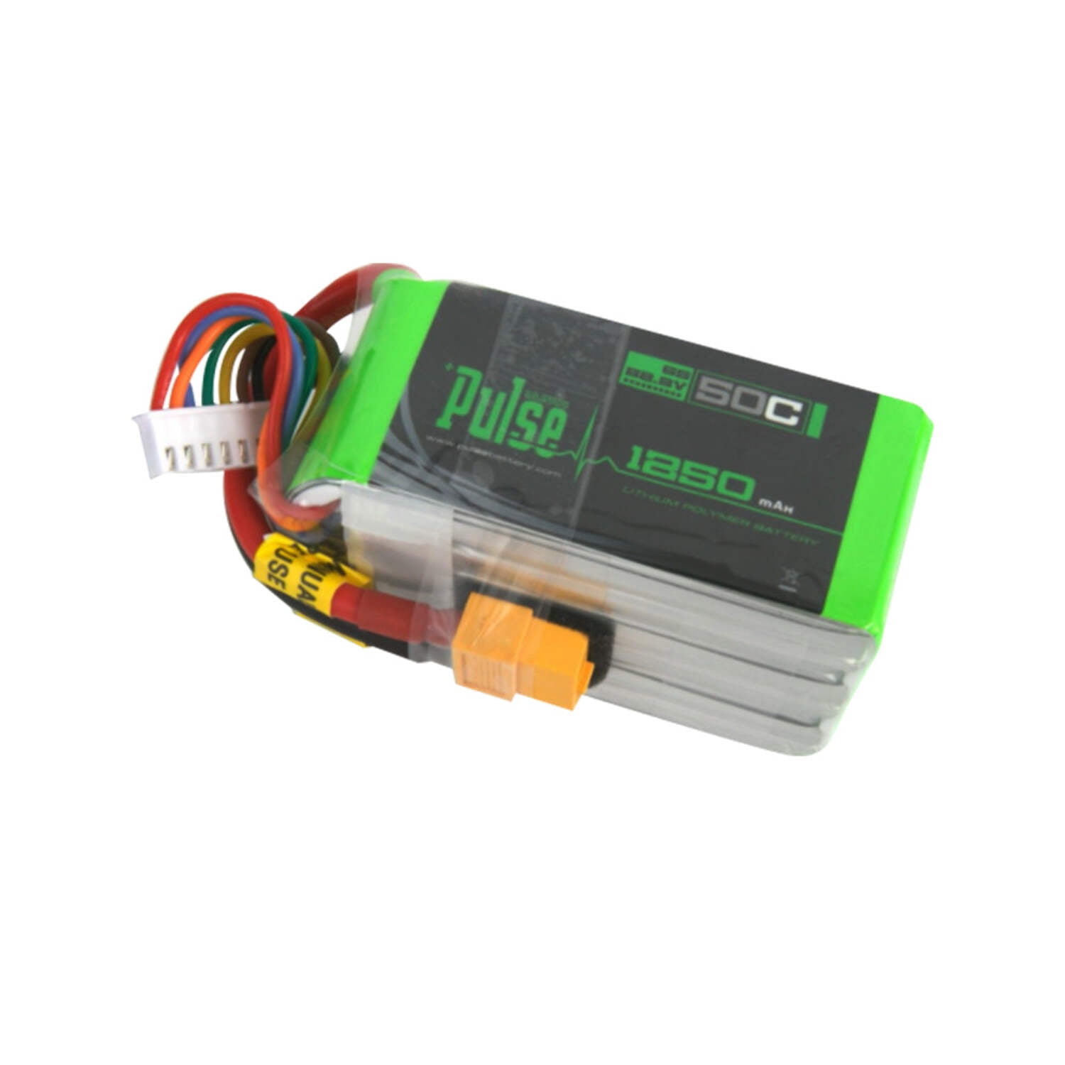 Pulse 1250mah 50C 22.2V 6S Lipo Battery - XT60 Connector - Walmart.com