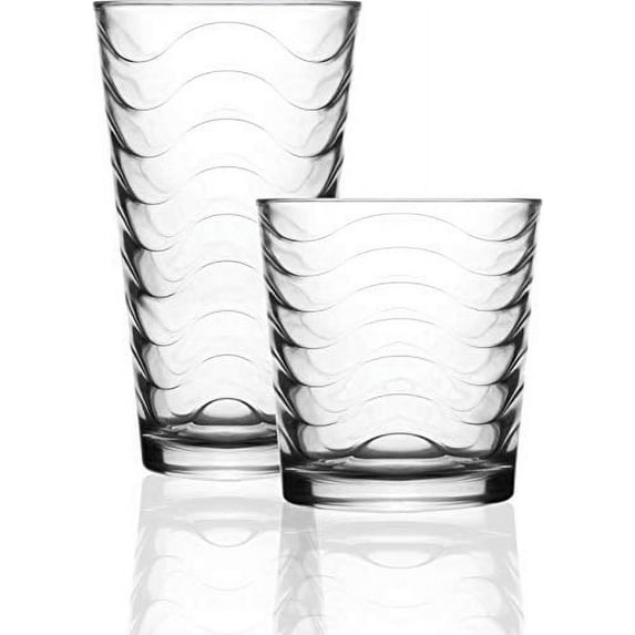 Circleware 40138-AM Pulse Entertaining Glassware Set, Clear - 12 Piece ...