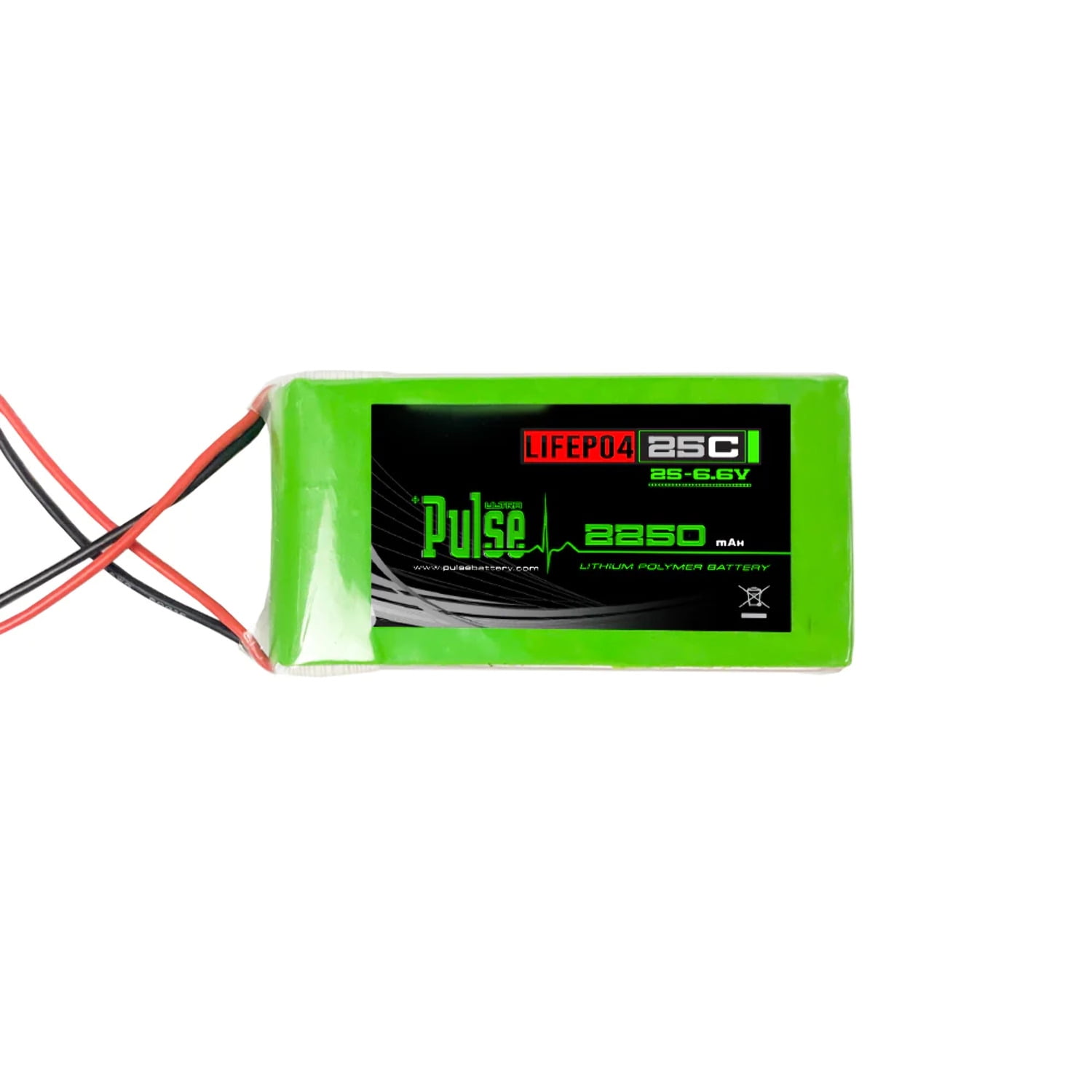 Pulse 2250mah 2S 6.6V 25C LiFePO4 Battery - Walmart.com