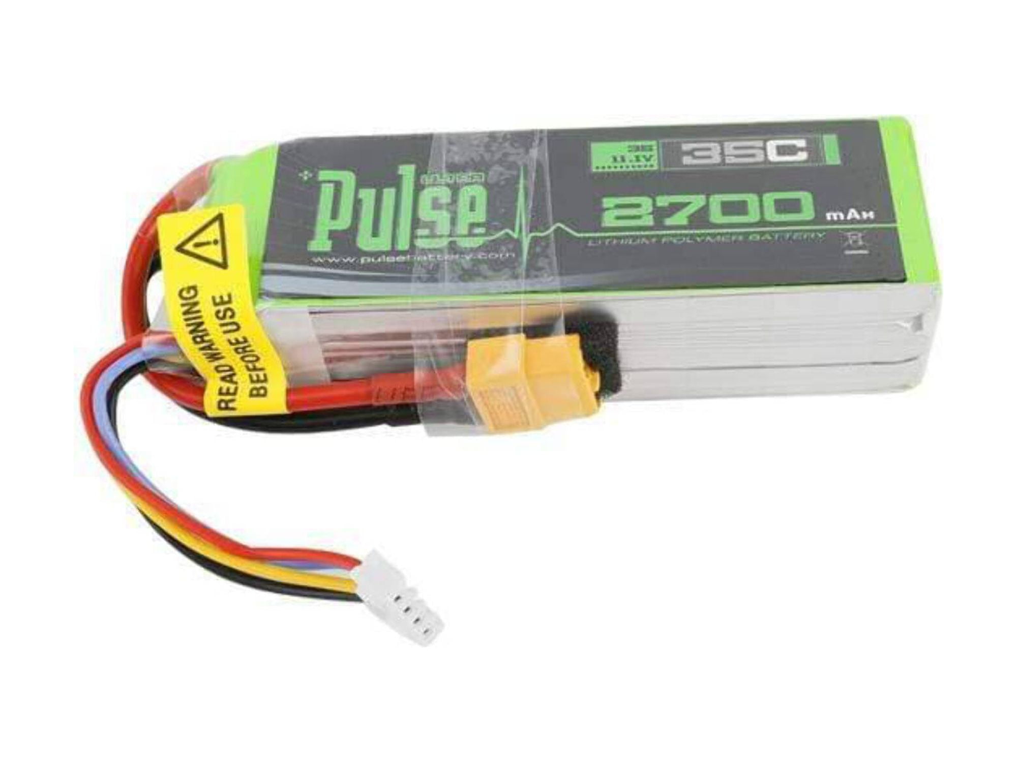 Pulse 2700mah 35C 11.1V 3S Lipo Battery - XT60 Connector - Walmart.com