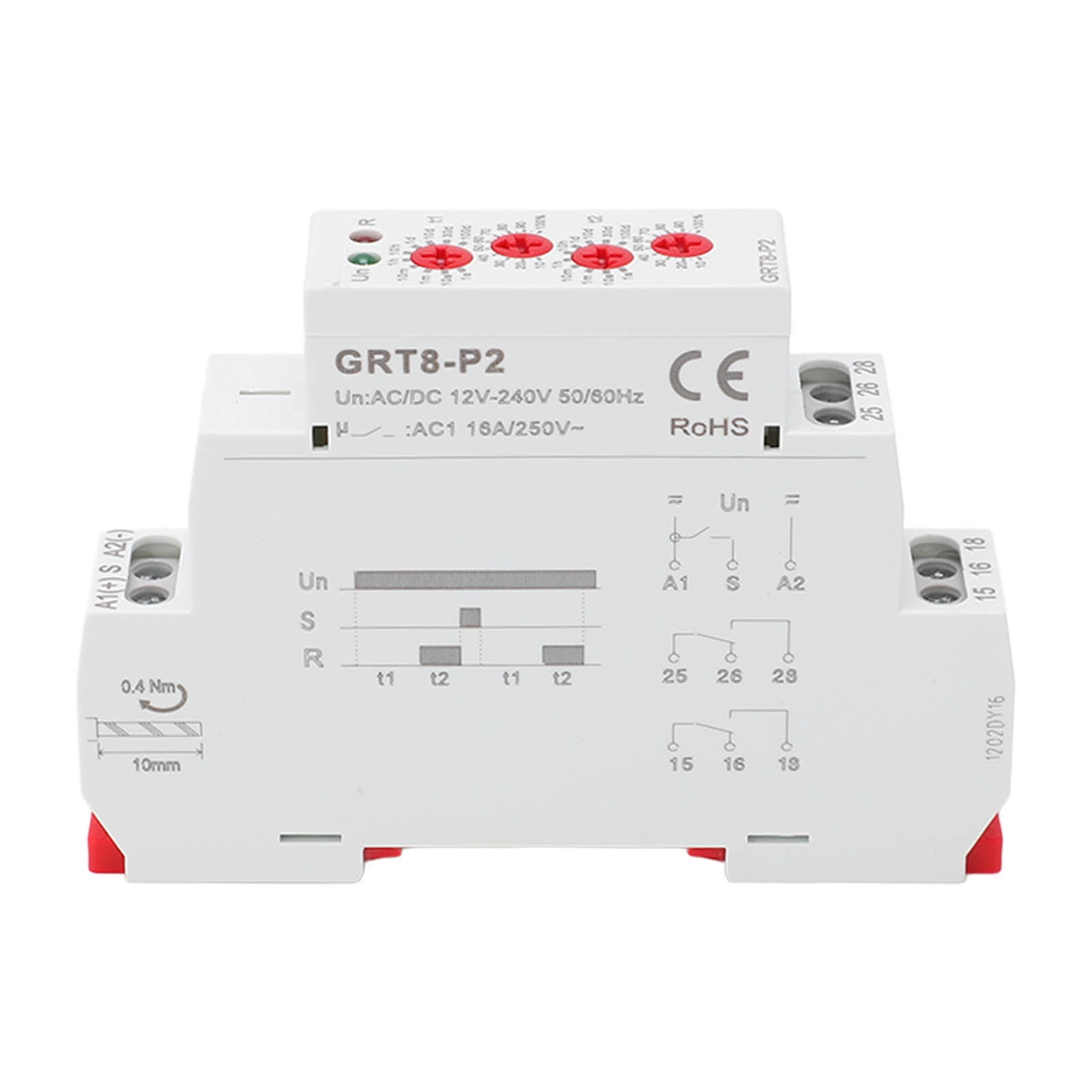 Pulse Output Time Relay Mini Size DIN Rail Installation ABS Flame ...