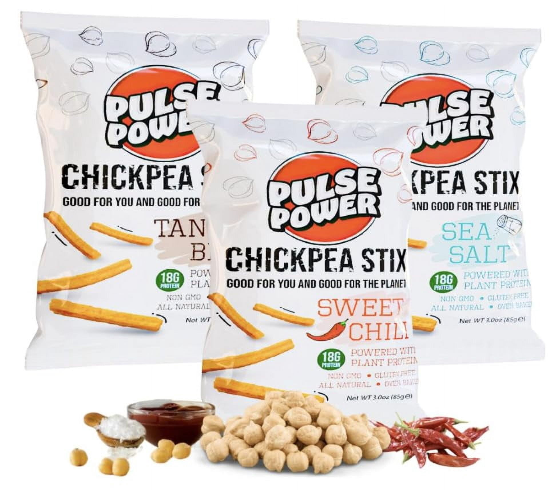 Pulse Power Chickpea Stix ESF27 - Crunchy Snacks, High Protein, Gluten ...