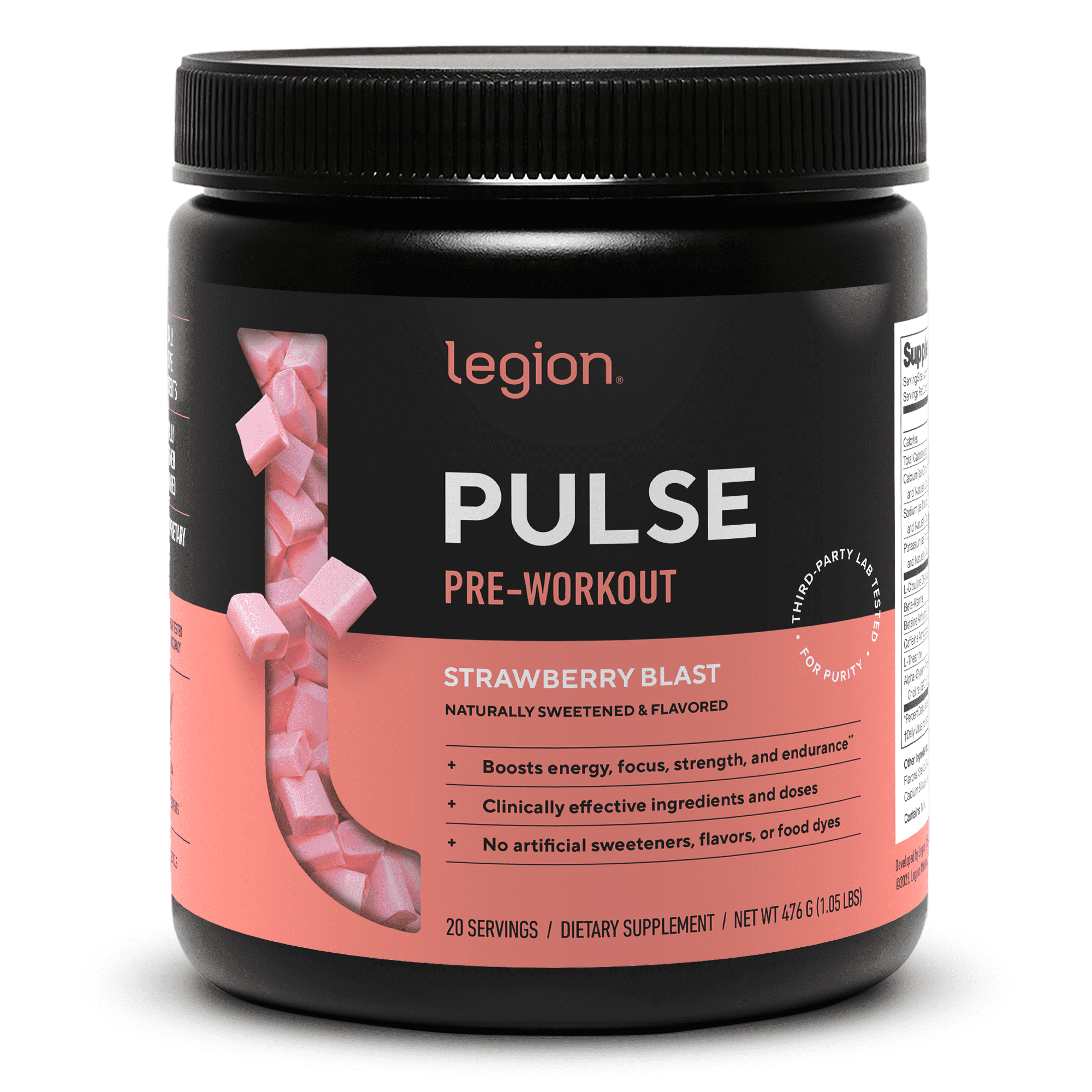 Legion Athletics Pulse Pre-Workout Supplement, Strawberry Blast ...