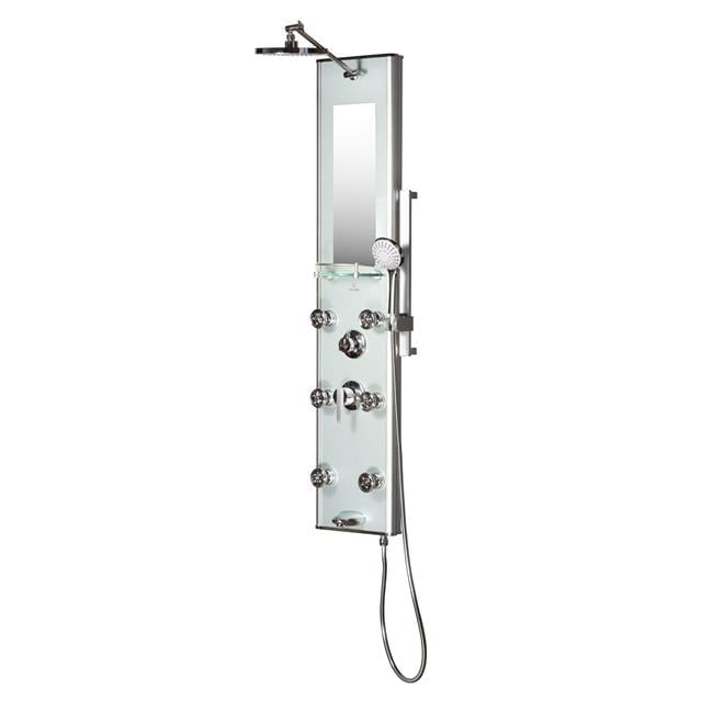 Pulse ShowerSpas Kihei II Tough Glass Shower Panel - Silver/Chrome ...