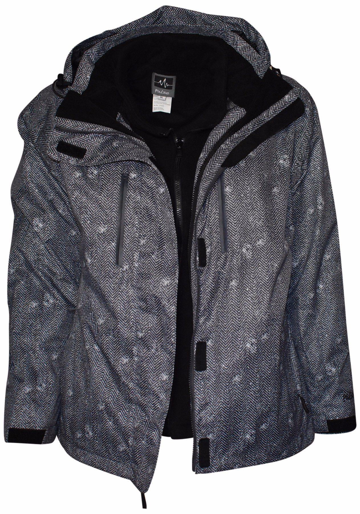 Pulse Women's Plus Extended Size 3in1 Zig Zag Boundary Snow Ski Jacket ...