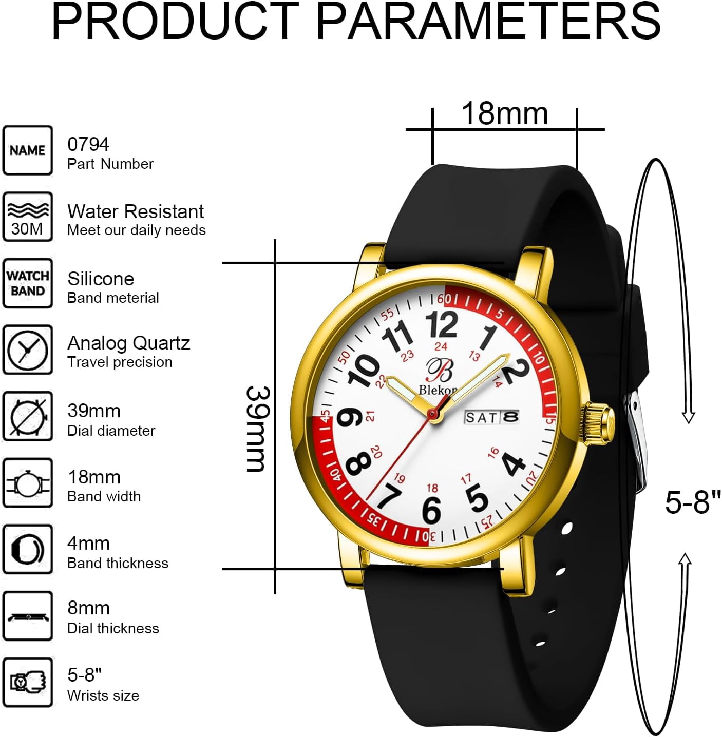 Pulsometer Nurse Watch with Secondhand u2013 Scrub Matching Band Colors ...
