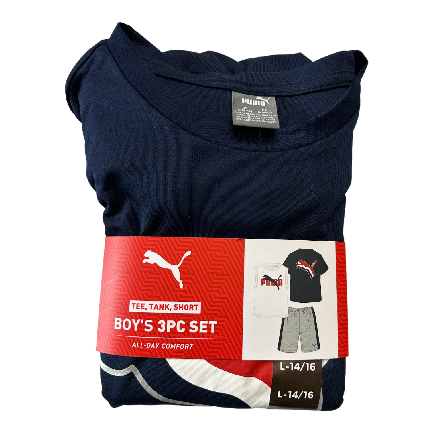 Puma Boy's 3-Piece All Day Comfort Tee, Tank, & Short Active Set ...
