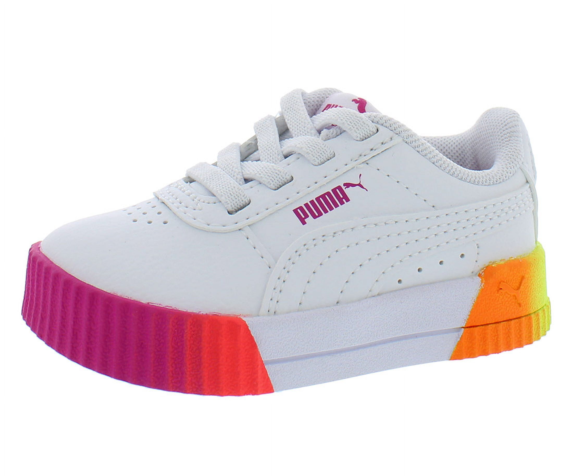 Puma Carina Neon Fade Ac Baby Girls Shoes Size 7, Color: White/Pink ...