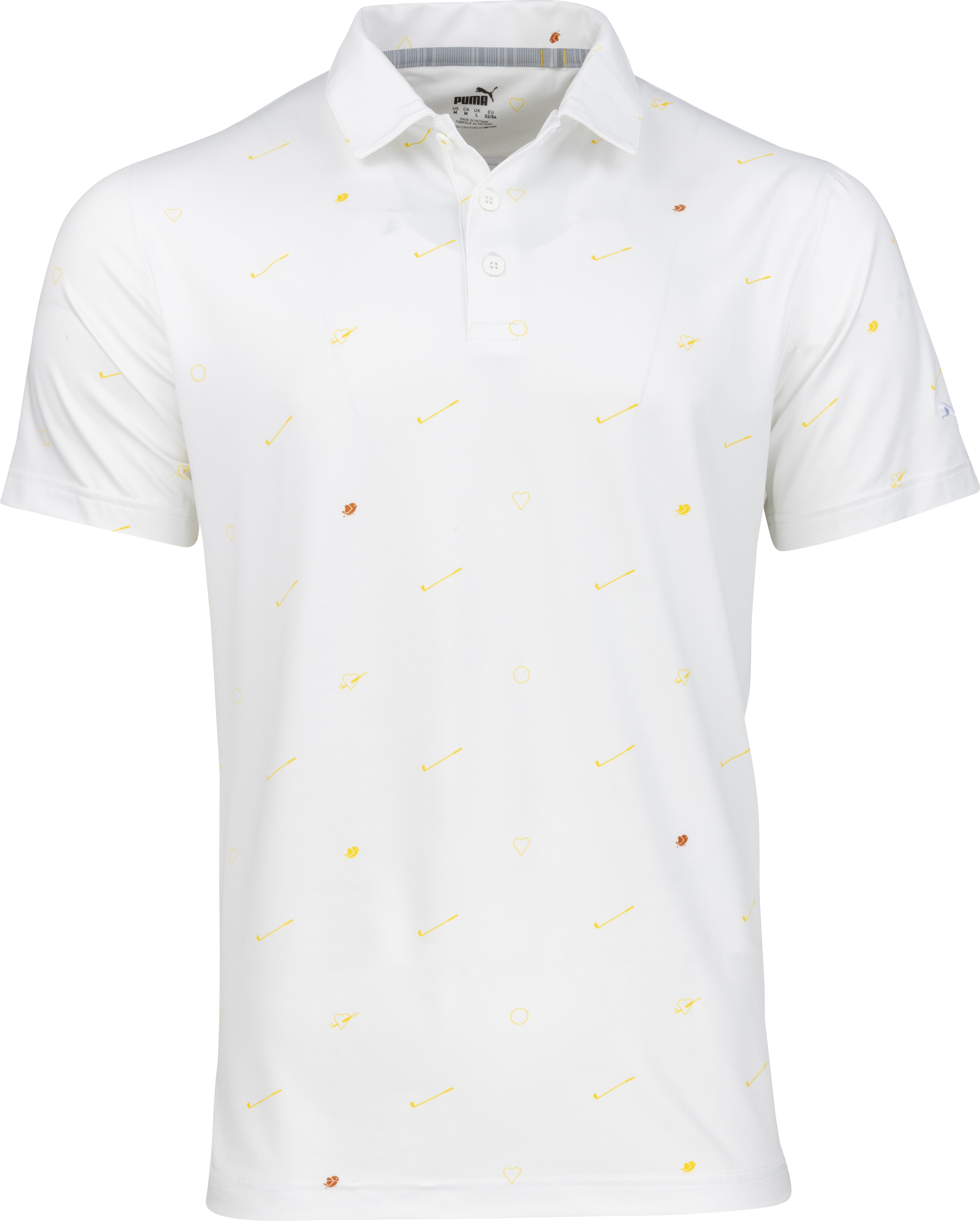Puma Cloudspun Love Golf Bright White/Mustard Seed Shirt Men L ...