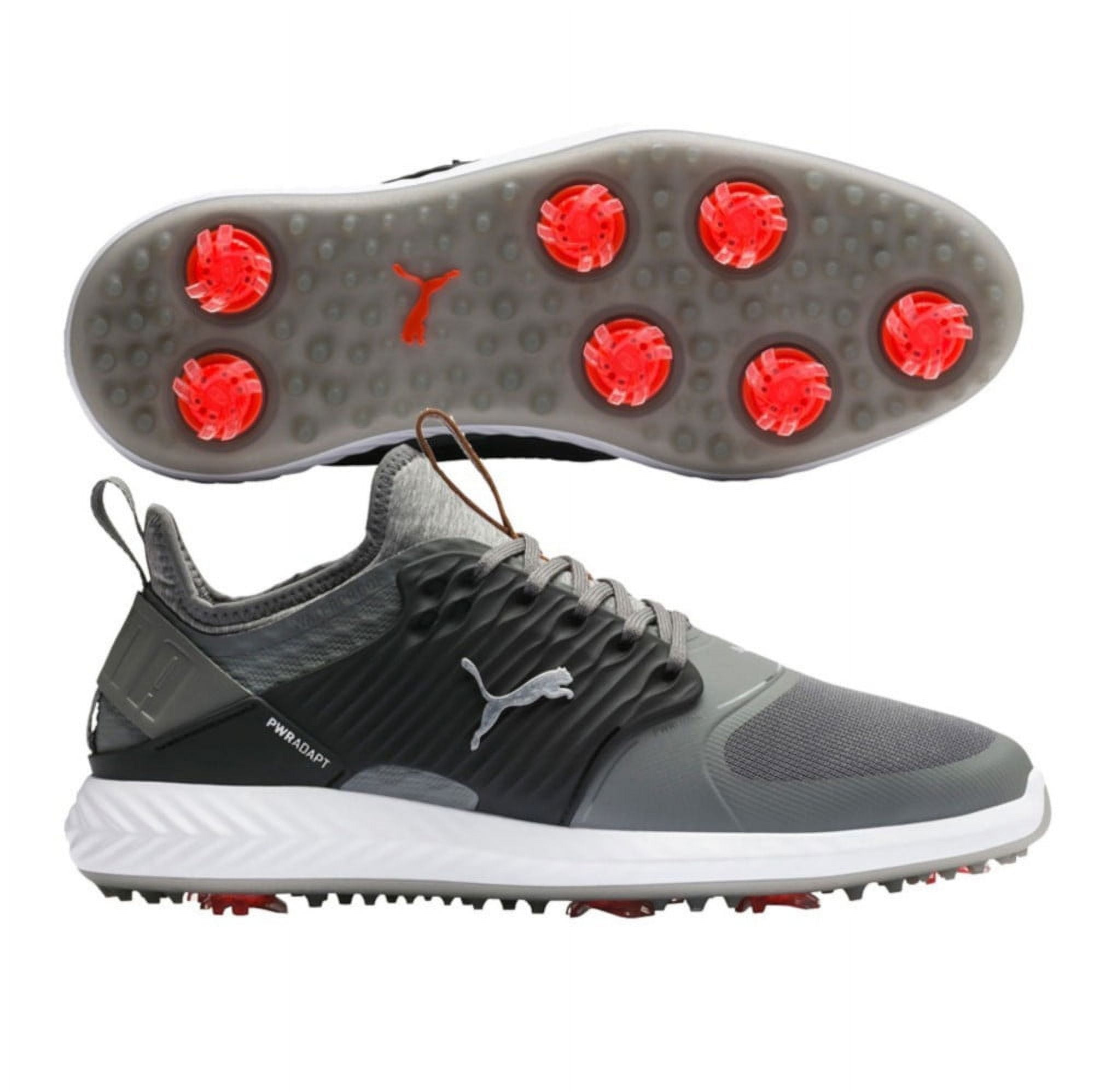 Puma IGNITE PWRADAPT Caged Golf Shoes Quiet Shade/Antique Bronze/PUMA ...