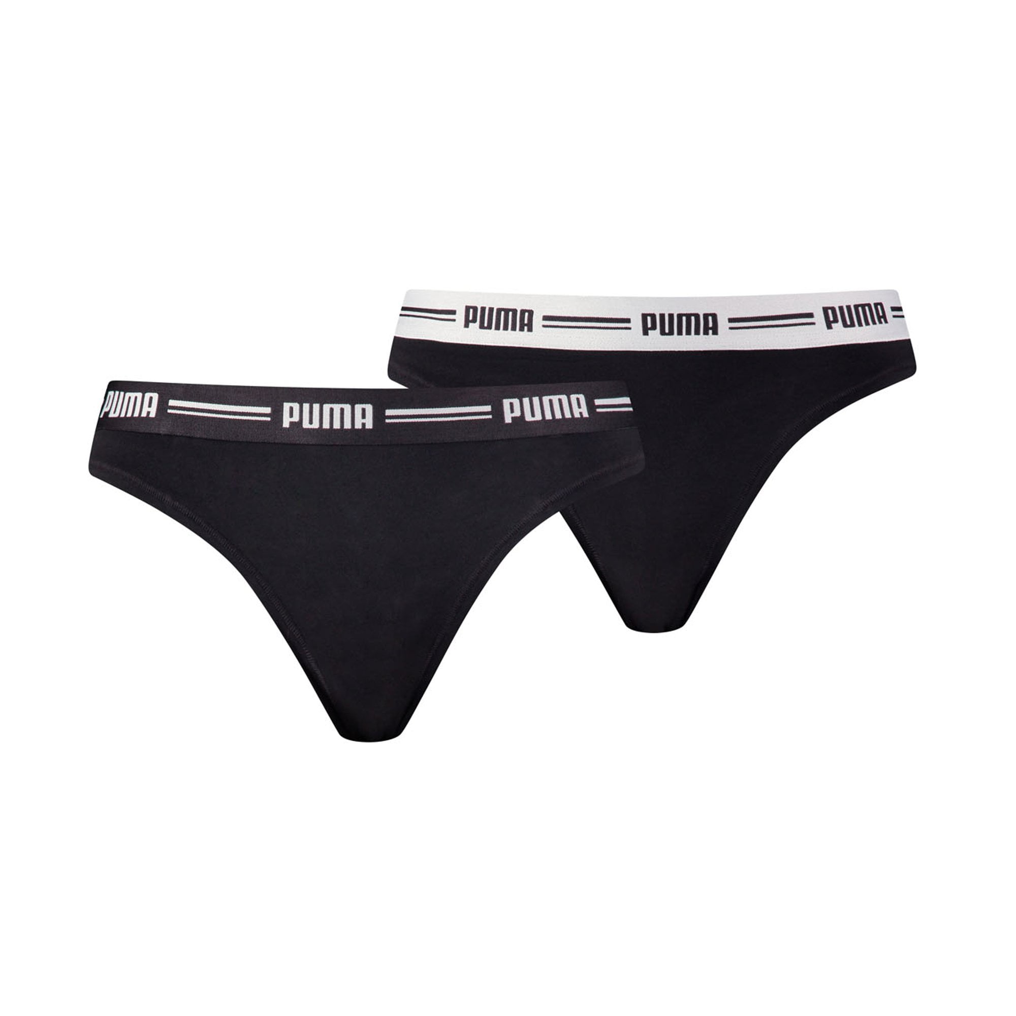 Puma Ladies String - Iconic, Soft Cotton Modal Stretch, Pack Of 2 Black ...
