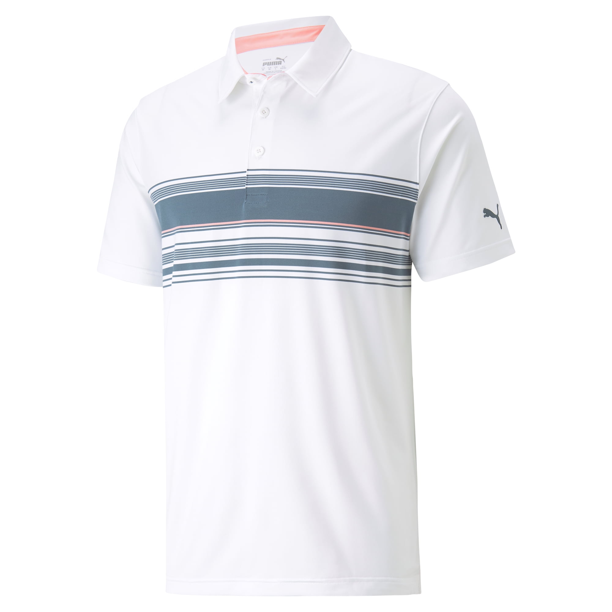 Puma MATTR Grind Polo - 53745105 - Bright White/Evening Sky - S ...