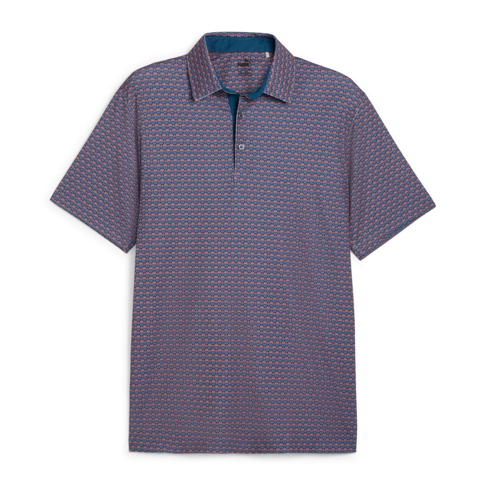 Puma Mattr Palm Deco Polo - 62447705 - Ocean Tropic/Zen Blue - L ...