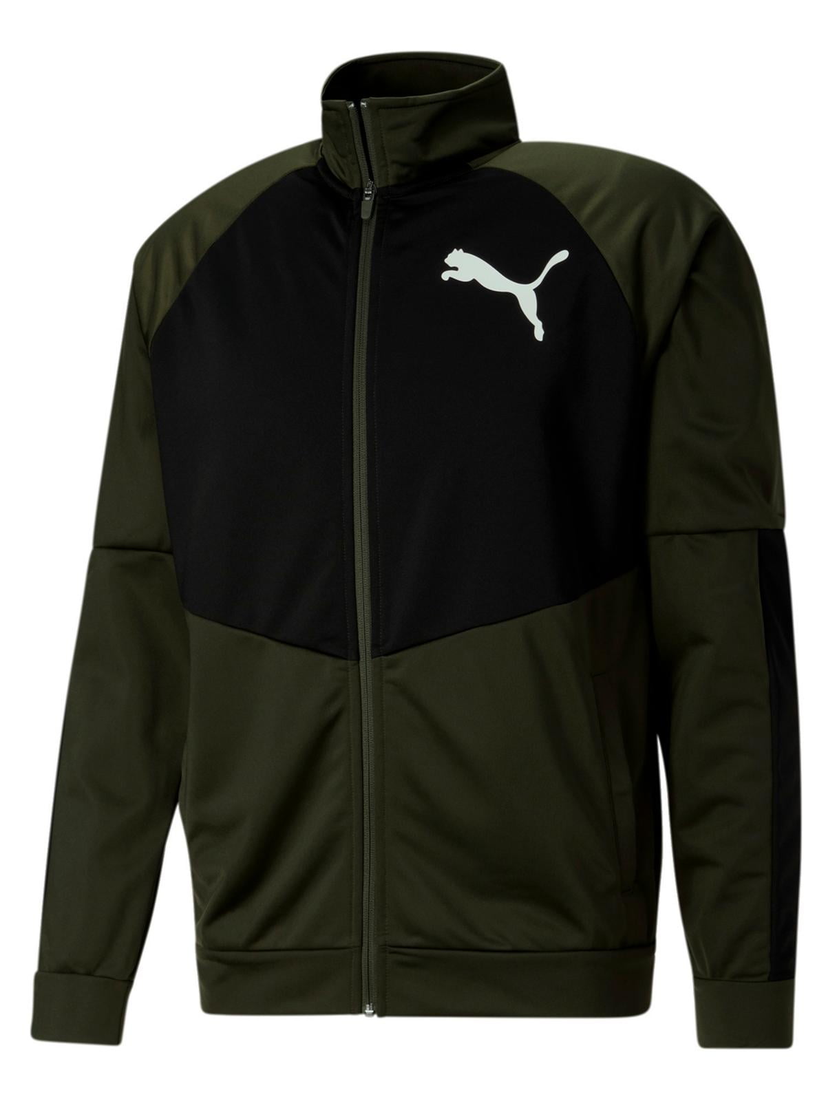 Puma Men's 2.0 Colorblocked Logo Print Track Jacket Green Size Small ...