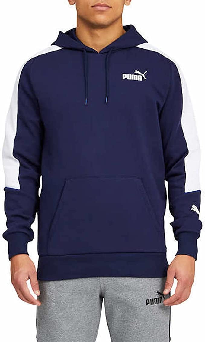 Puma Men's Fleece Pipe Sports Hoodie Sweatshirt (Blue, X-Large ...