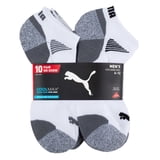 PUMA Men's CoolMax Moisture Wicking Socks, 10 Pairs, White, Shoe Size 6 ...
