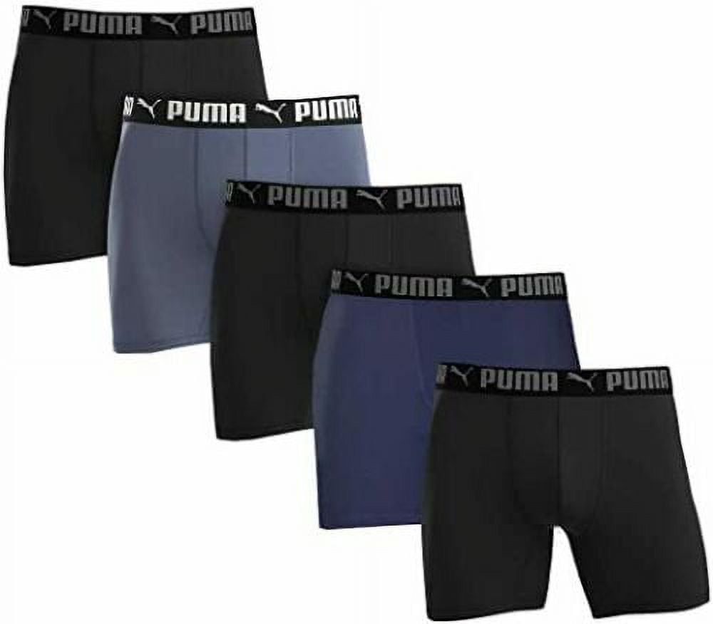 Puma Men's Performance Microfiber Sport Luxe Boxer Brief 5-Pack ( Black ...