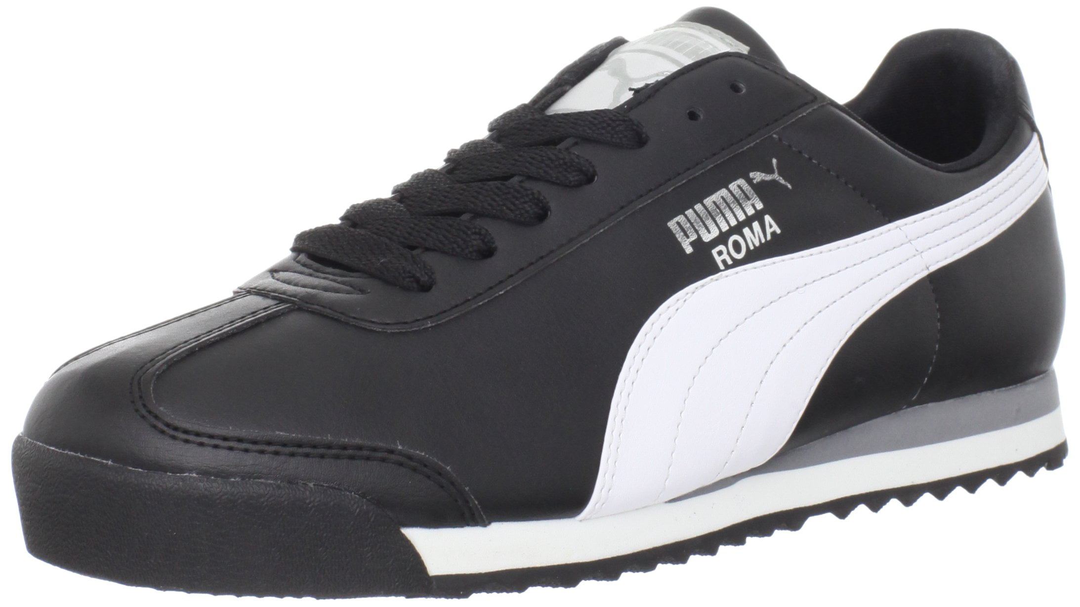 Puma Men's Roma Basic Lifestyle Sneaker in Black/White-Puma Silver ...