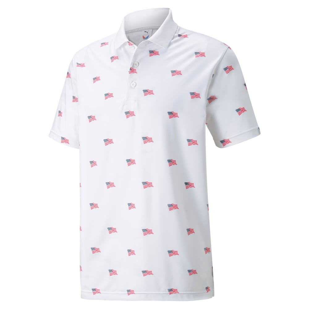 Puma Mens Volition Flags Polo - 53297401 - Bright White/Ski Patrol -S ...