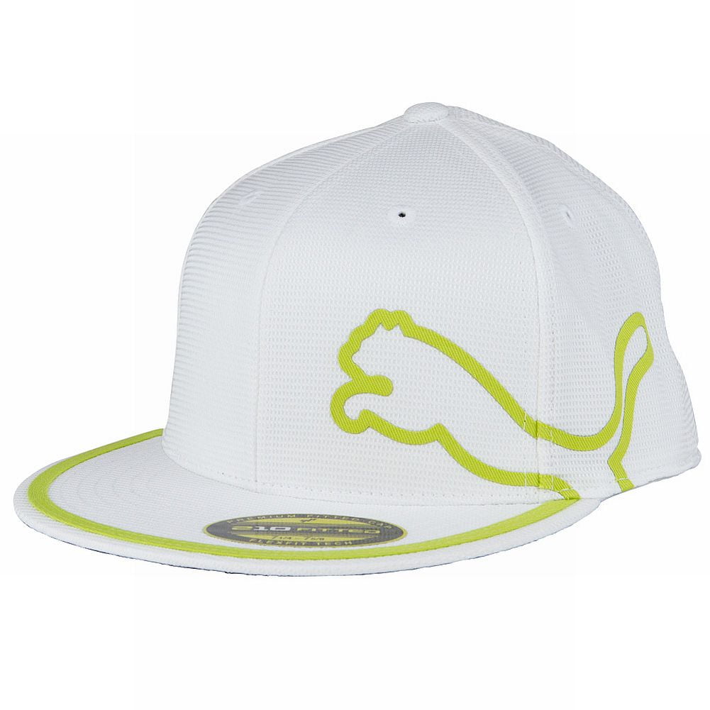 Puma Performance Monoline 210 Cap (White/Lime Green, S/M) Cobra Hat NEW ...