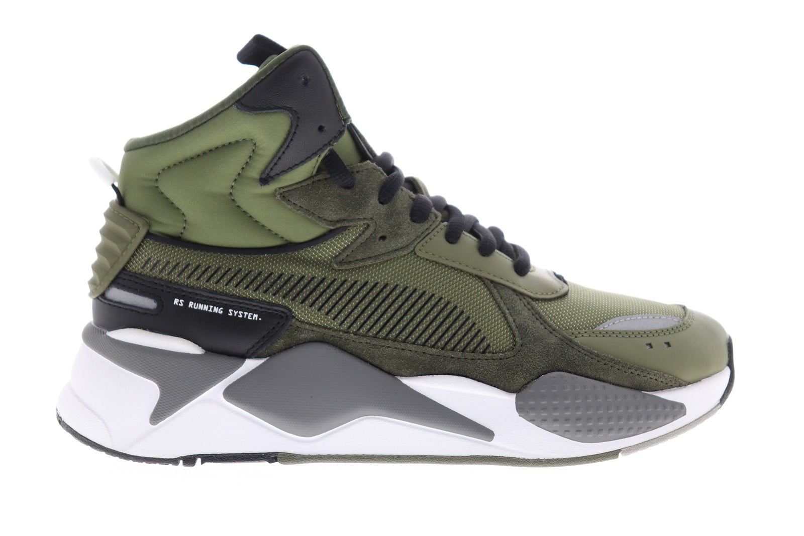 Puma RS-X Midtop Utility Mens Green Canvas High Top Sneakers Shoes ...