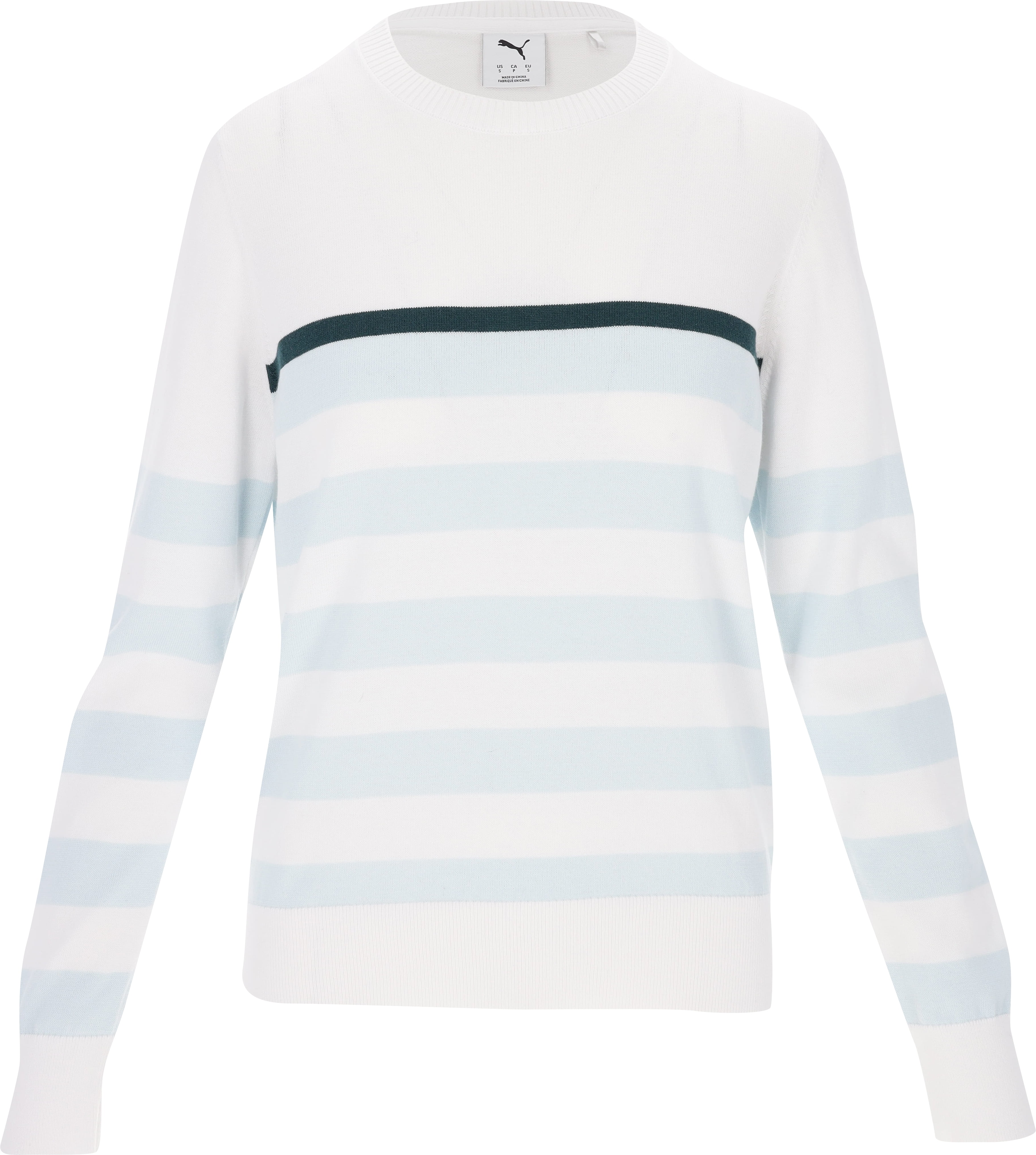 Puma Resort Stripe Sea Glass/White Glow Sweater Women L - Walmart.com