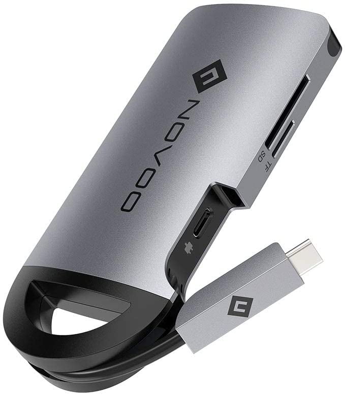 NOVOO USB C Hub 8 in 1 with Hidden Cable Multiport Adapter with 4K HDMI ...