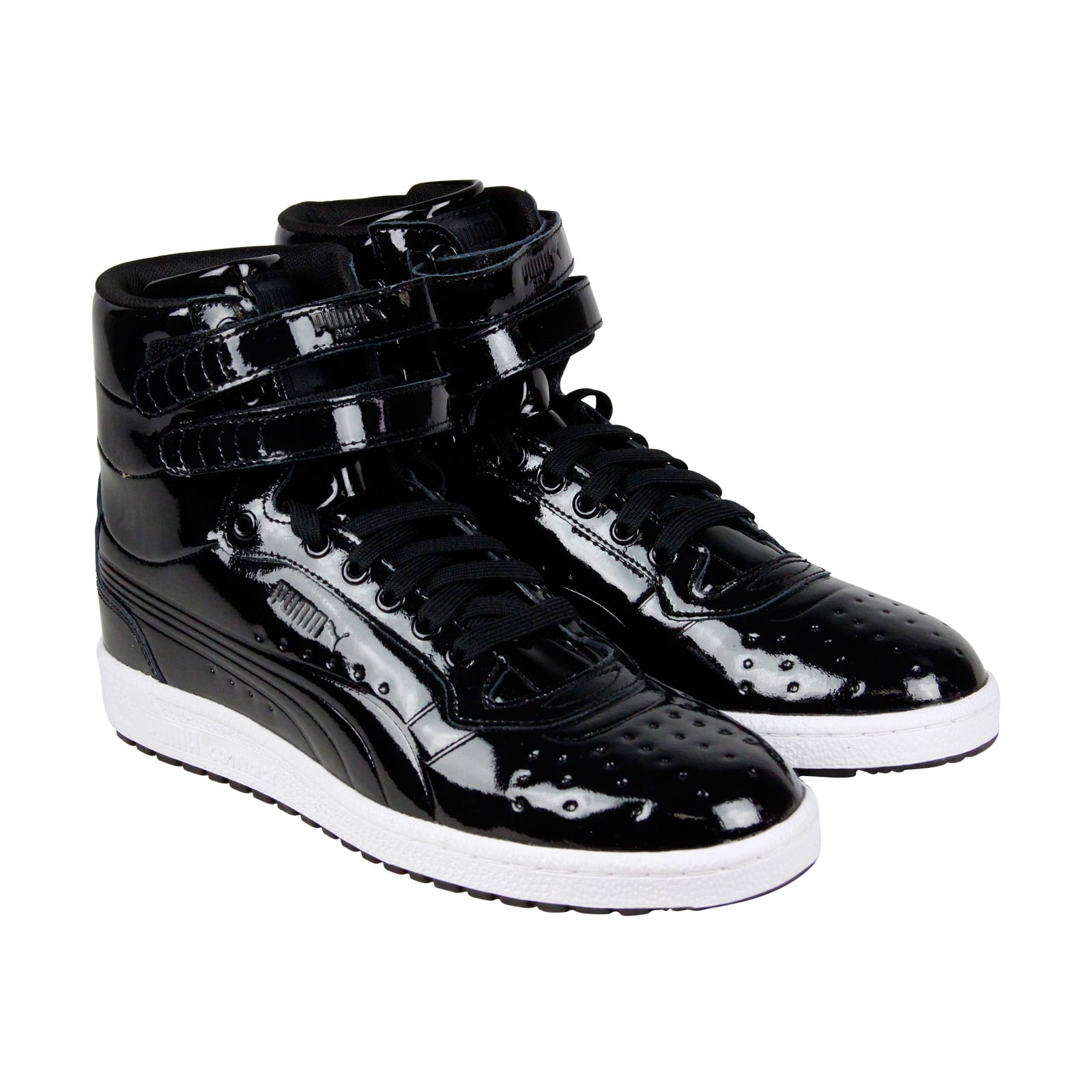 Puma Sky II Hi Patent Emboss Mens Black Patent Leather Lace Up Sneakers ...