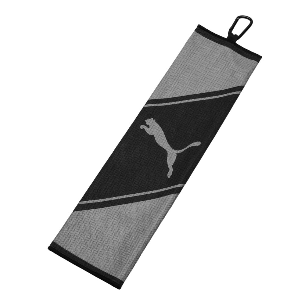Puma Tri-Fold Golf Towel Microfiber Towel - Black/Grey - Walmart.com